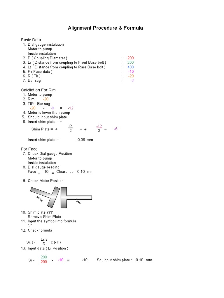 KPS Alignment Procedure & Formula | PDF