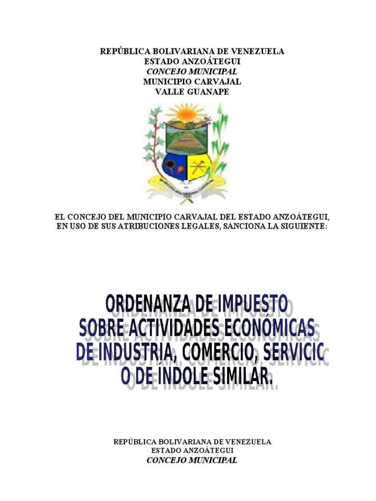 Ordenanza de Actividades Economicas 2016 | PDF | Impuestos | Estado (política)