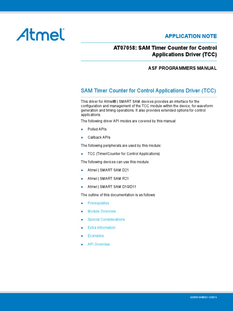 Sam Timer Counter For Control Applications Driver | PDF | Electronics ...