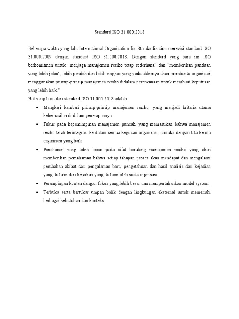 Manajemen Resiko (ISO 31.000) | PDF