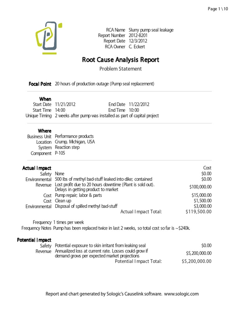Slurry Pump Seal Leakage Analysis | PDF | Reliability Engineering | Leak