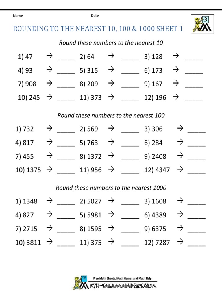 Activity 2 Rounding Whole Numbers 2 | PDF