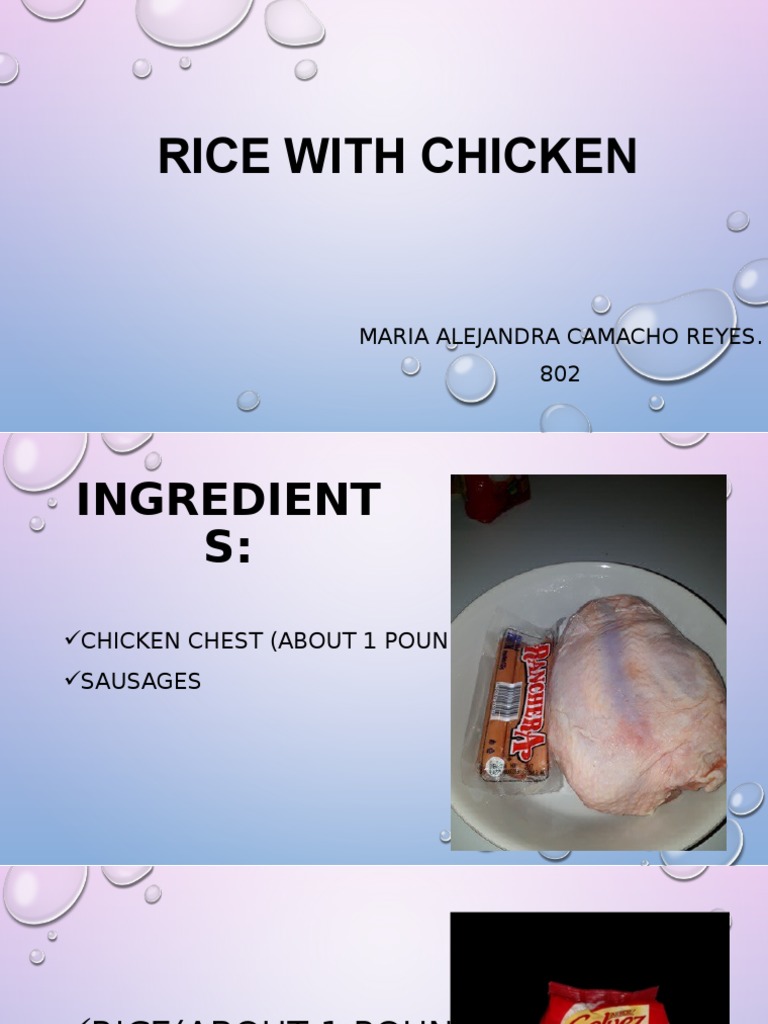 Rice With Chicken | PDF | Cooking, Food & Wine