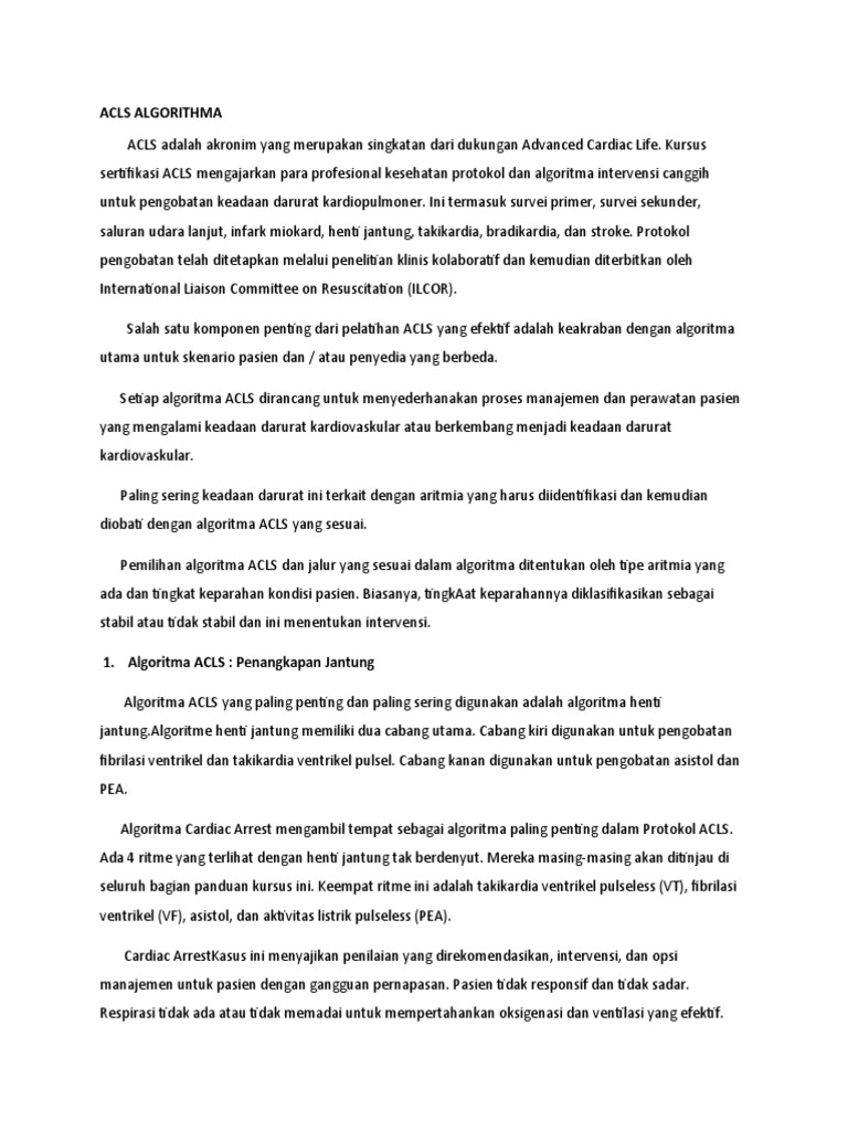 Acls Algorithm | PDF