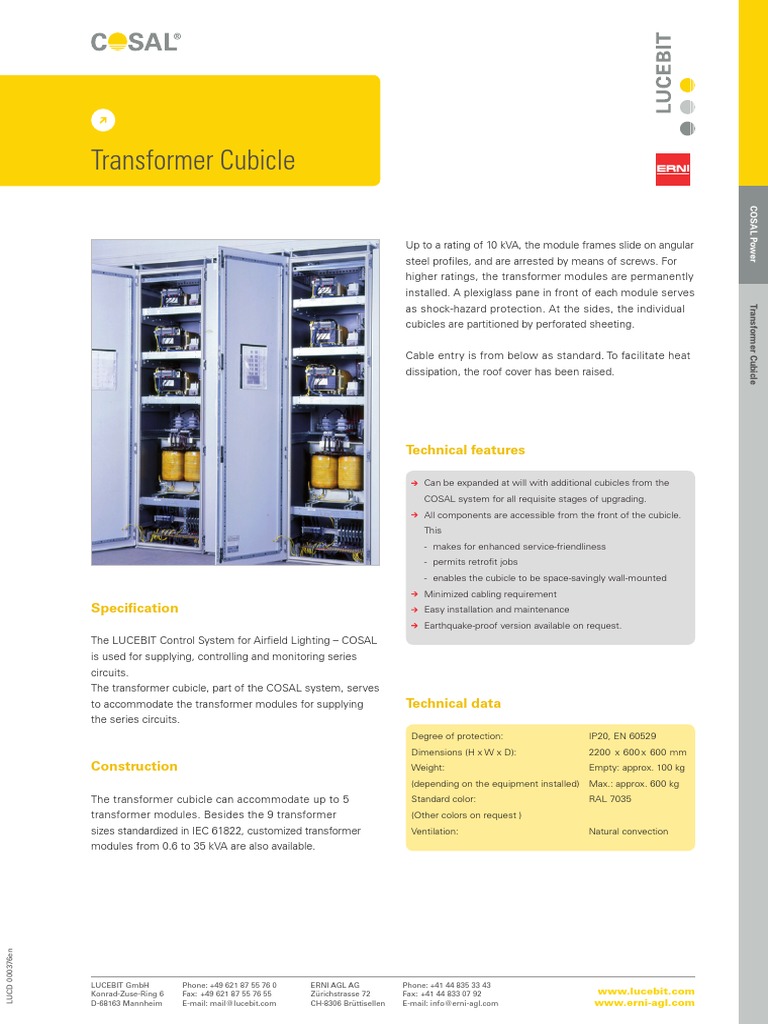 Data Sheet Transformer Cubicle | PDF | Transformer | Manufactured Goods