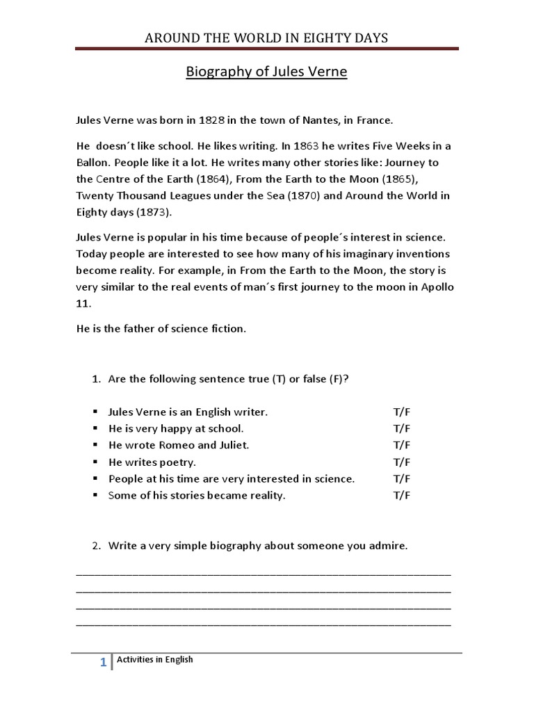 Jules Verne: A Brief Biography | PDF