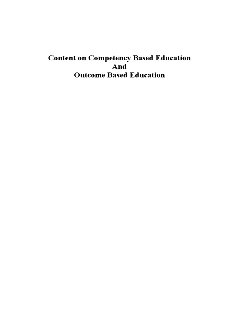 Content On Outcome Based Education | PDF | Rubric (Academic ...