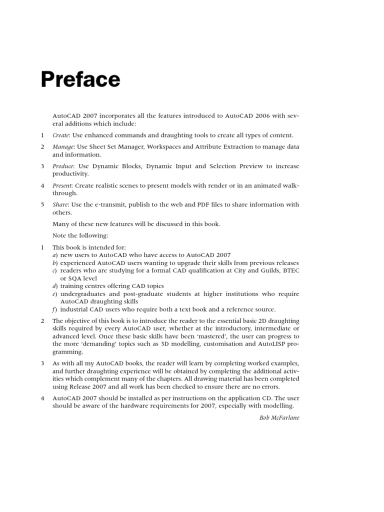 Preface 2007 Beginning-AutoCAD-2007 | PDF | Auto Cad | Books
