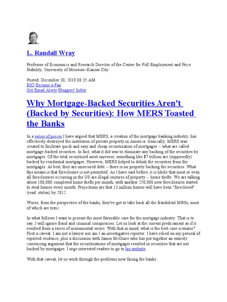 MERS Explanation of Broken Title Chain | PDF | Foreclosure | Mortgage Loan