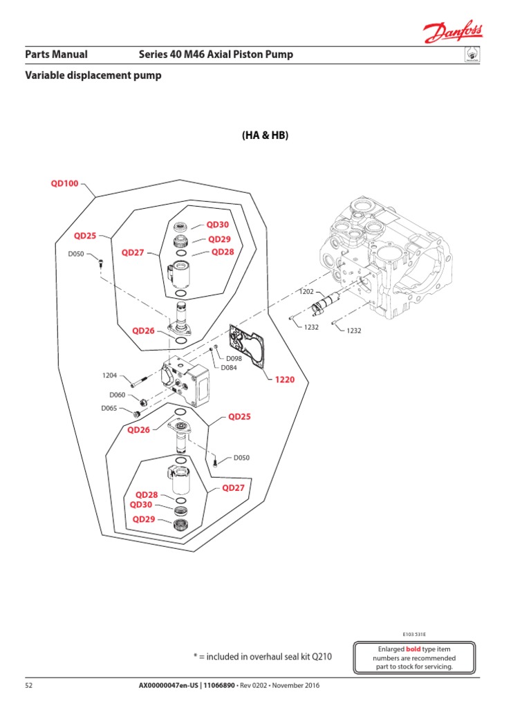 Series 40 M46 Axial Piston Pump Parts Manual PDF | PDF | Pump | Engine Technology