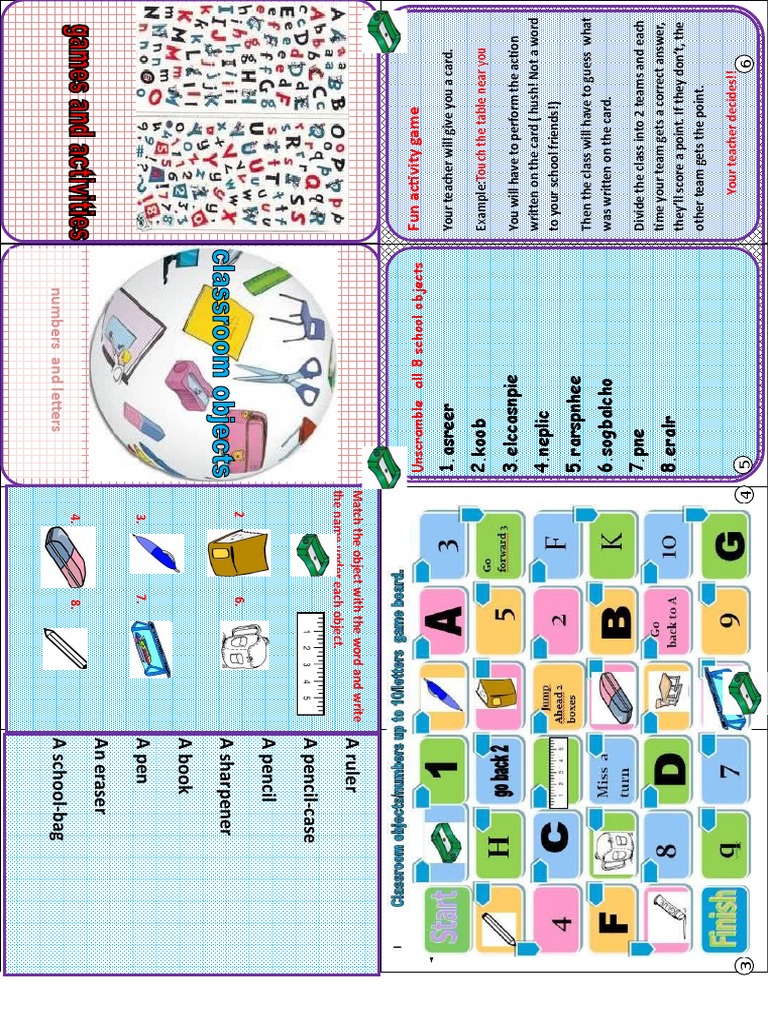 Classroom Objects Minibook | PDF | Leisure
