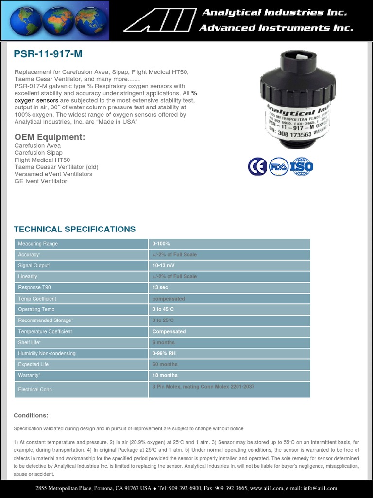 PSR 11 917 M | PDF | Sensor | Manufactured Goods