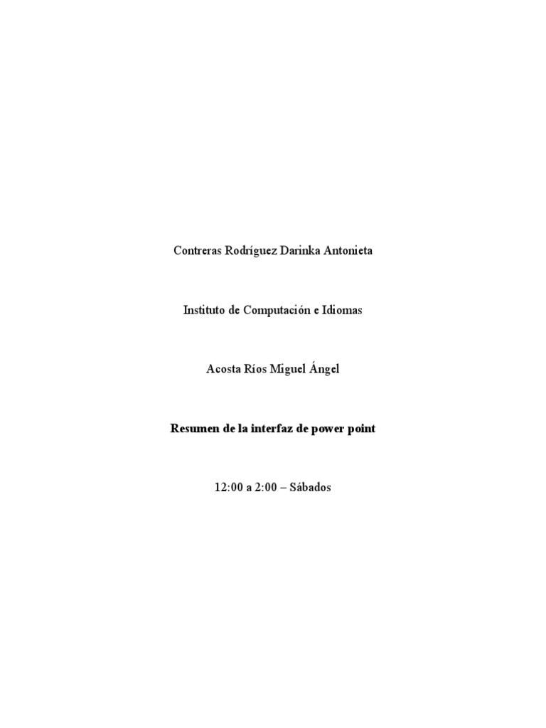Resumen de la interfaz de Microsoft PowerPoint | PDF
