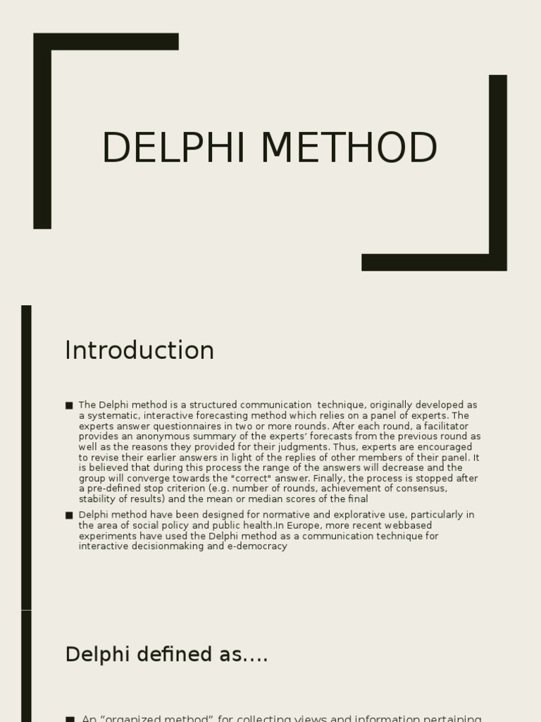 Delphi Method | PDF | Cognition | Psychological Concepts