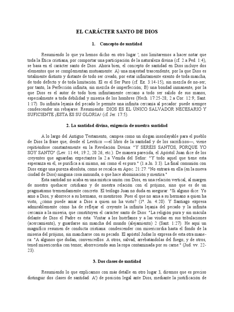El Carácter Santo de Dios - 17 | PDF | Santificación | Gracia en el ...