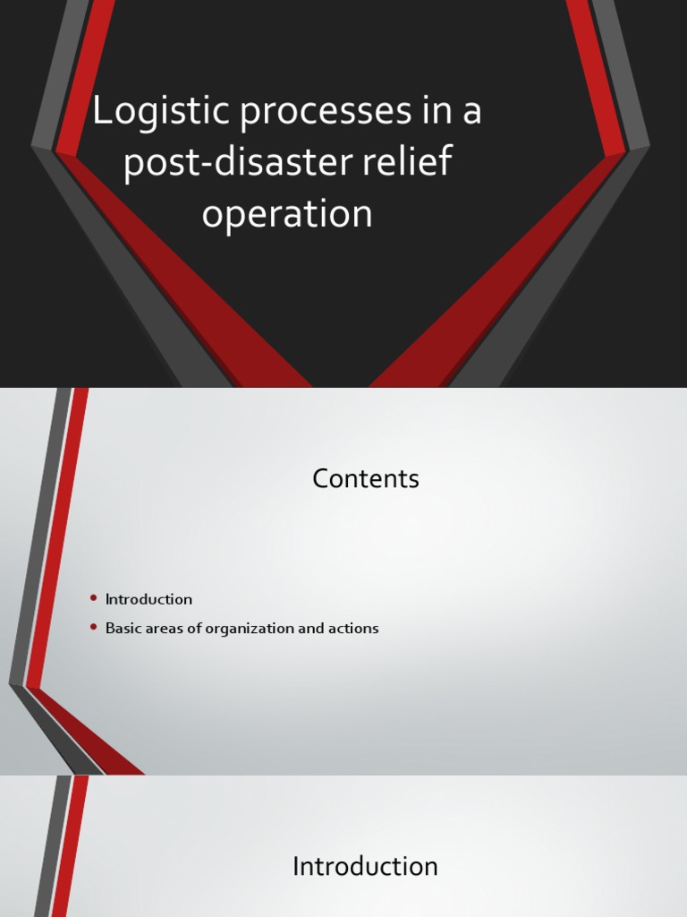 Logistic Processes in A Post-Disaster Relief Operation | PDF ...