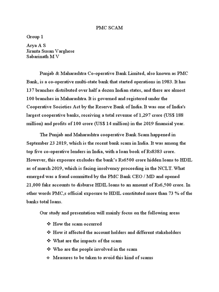 PMC Scam - Mfsi | PDF
