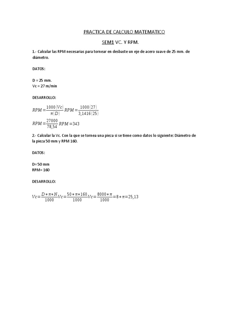 Practica de Calculo Matematico Sem1 | PDF
