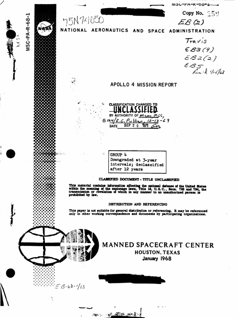 Apollo 4 Mission Report | PDF | Apollo Command/Service Module | Apollo ...