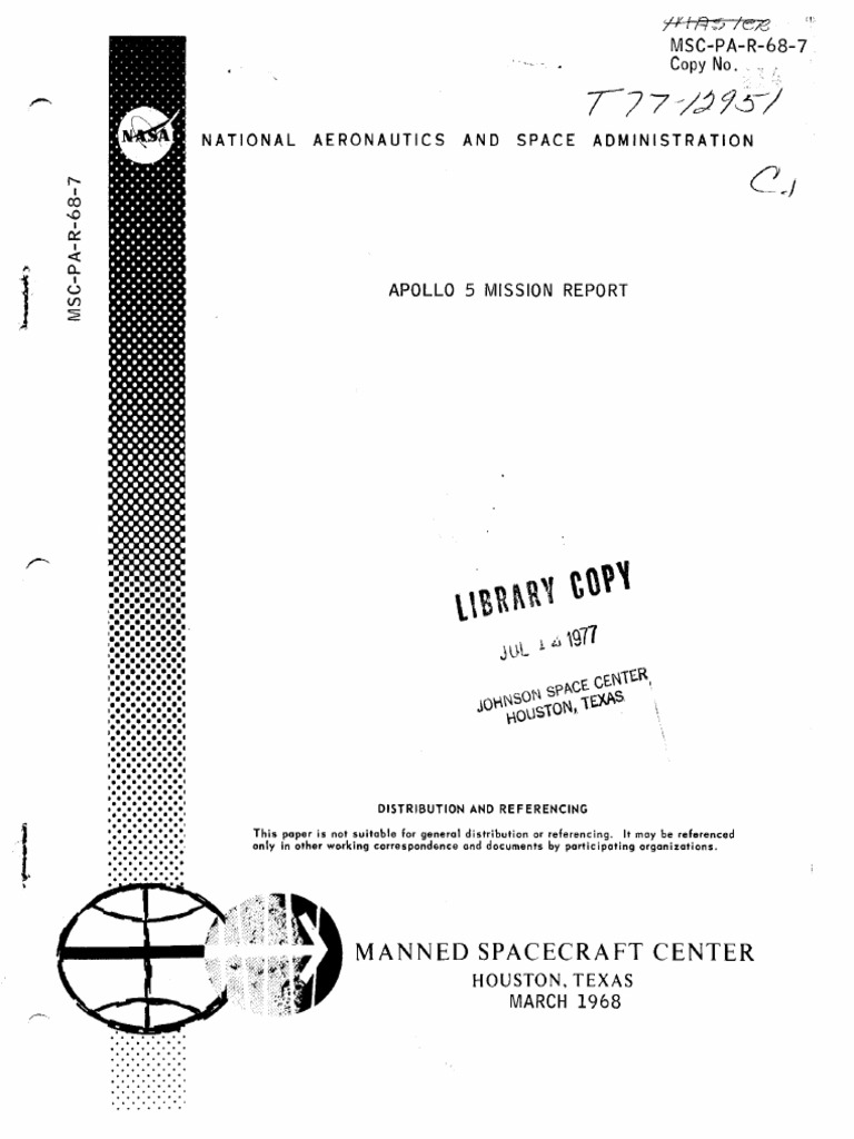 Apollo 5 Mission Report | PDF | Unified S Band | Apollo Lunar Module