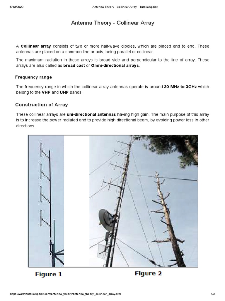 Collinear Array Antenna Guide | PDF | Antenna (Radio) | Very High Frequency