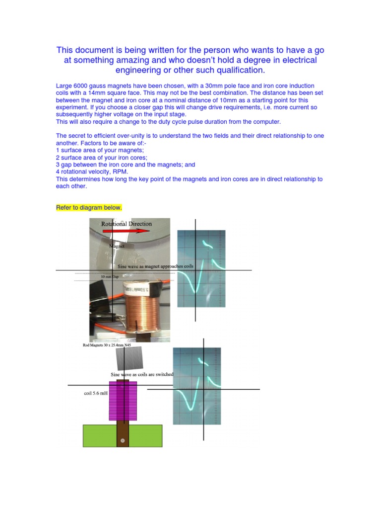 Over-Unity Motor Doc - 1 | PDF | Inductor | Electrical Equipment