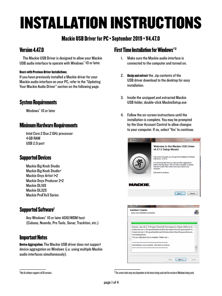 Mackie USB Driver Instructions | PDF | Device Driver | Microsoft Windows