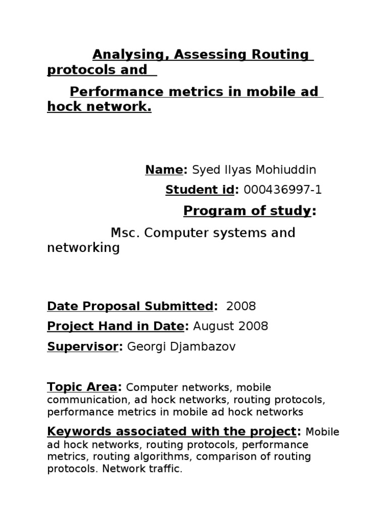 Analysing, Assessing Routing Protocols and Performance Metrics in ...