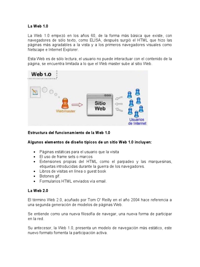 La Web y Su Evolucion | PDF | web 2.0 | Red mundial