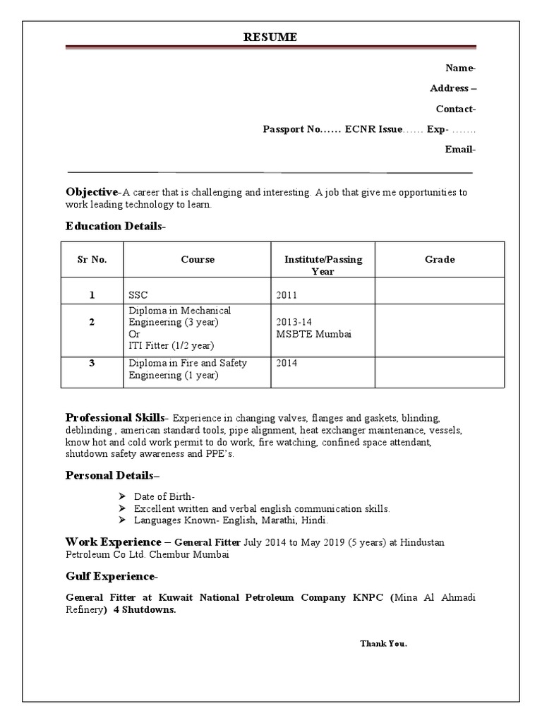 General Fitter | PDF