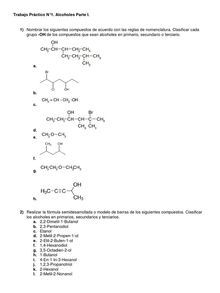 Alcoholes tp1 | PDF