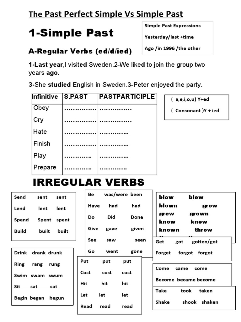 Simple Past Expressions | PDF | Languages | Language Arts & Discipline