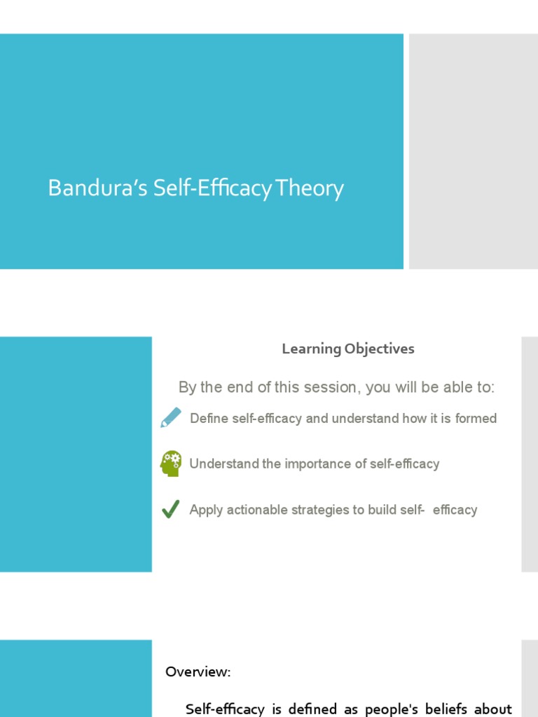 Bandura's Self-Efficacy Theory | PDF | Self Efficacy | Motivation
