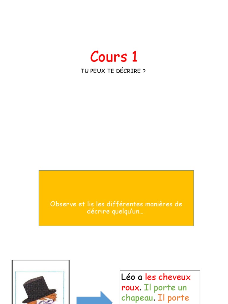 Cours 1 + Devoir | PDF | Arts du langage et discipline | Développement personnel
