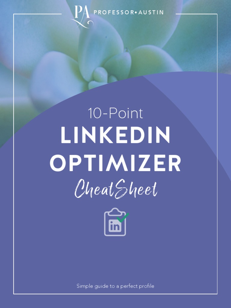 LinkedIn Optimizer Cheat Sheet PDF | PDF | Linked In | Résumé