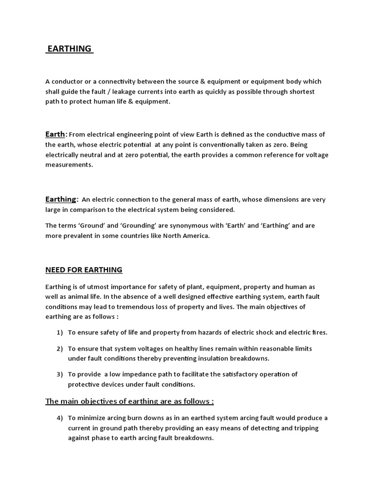 Electrical Earthing Building Services Barch | PDF | Electrical ...