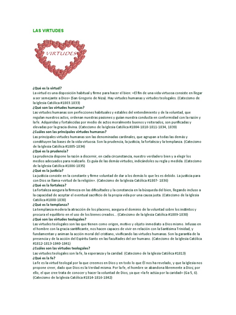Las Virtudes | PDF | Fe | Creencia religiosa y doctrina