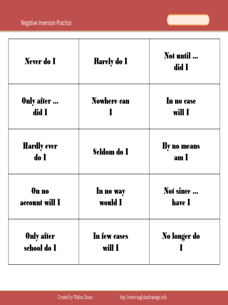 Negative Inversion Cards PDF | PDF