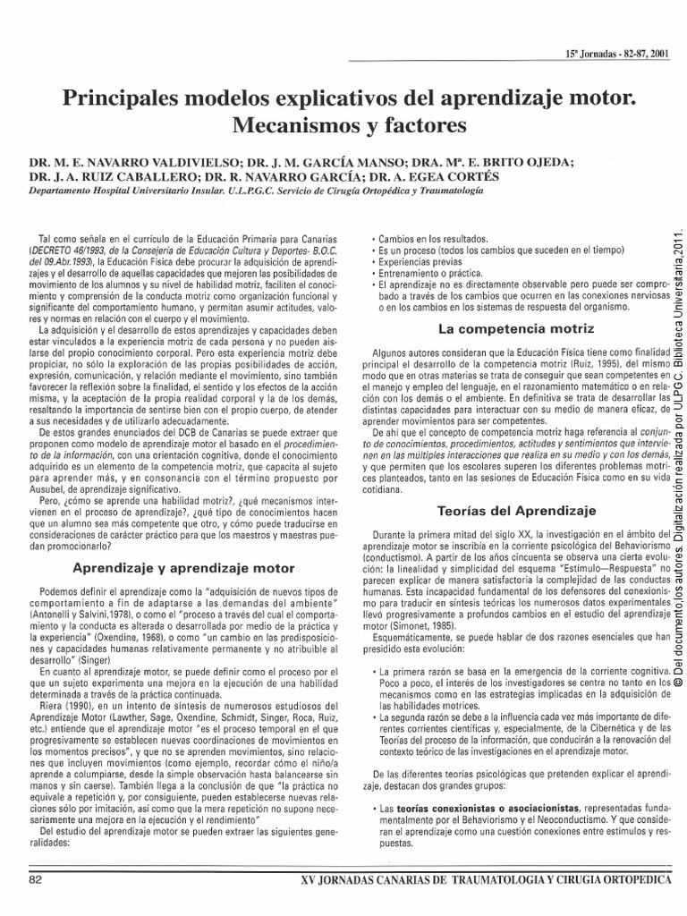 Modelos Aprendizaje Motor PDF | PDF | Aprendizaje | Aprendiendo estilos