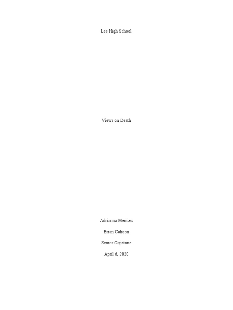 Capstone Rough Draft | PDF | Funeral | Death