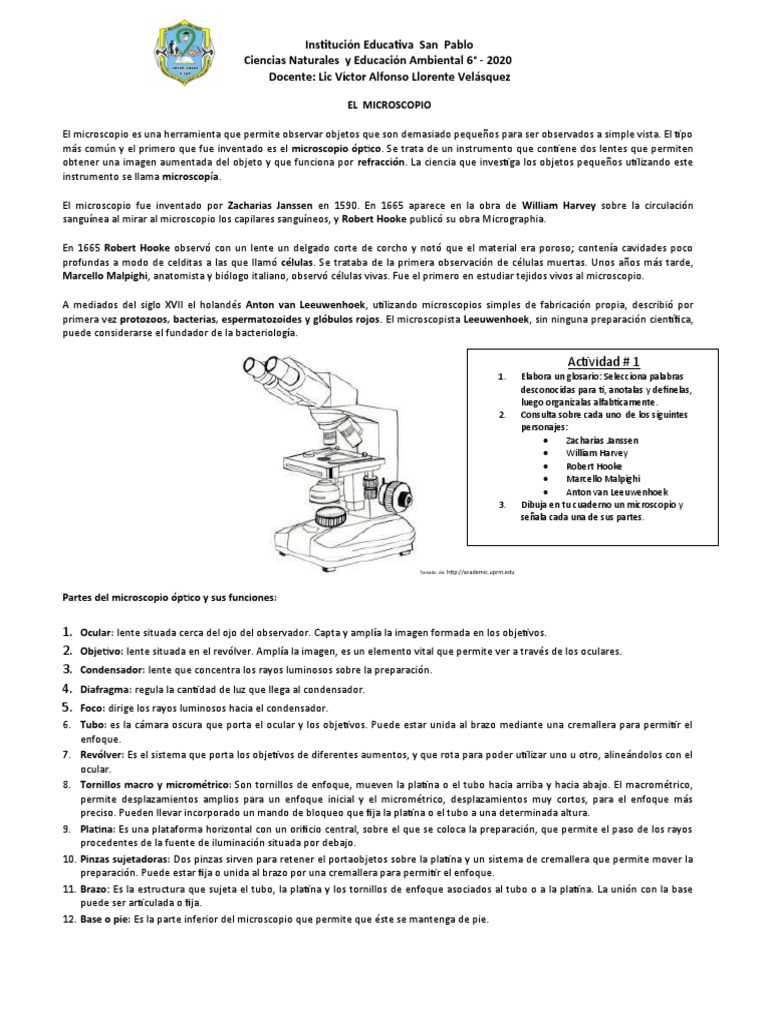El Microscopio | PDF | Microscopio | Óptica