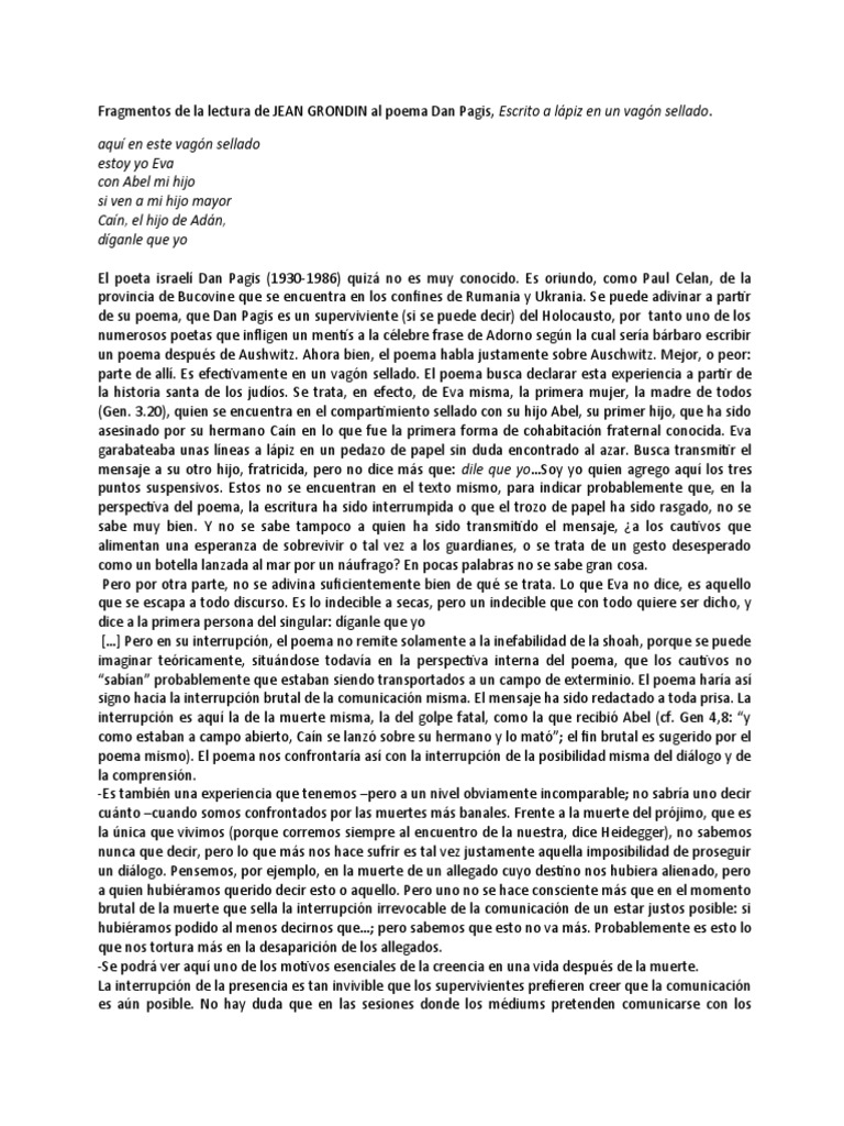 Jean Grondin | PDF | Hermenéutica | Caín y Abel