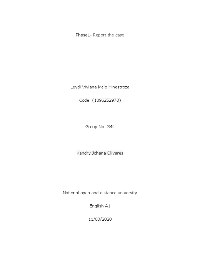 Phase1-: Report The Case | PDF