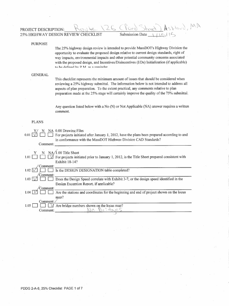 Highway Design Review Checklist PDF | PDF