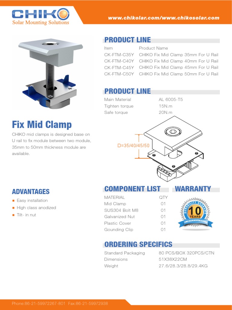 Data Sheet-Mid Clamp-CY | PDF