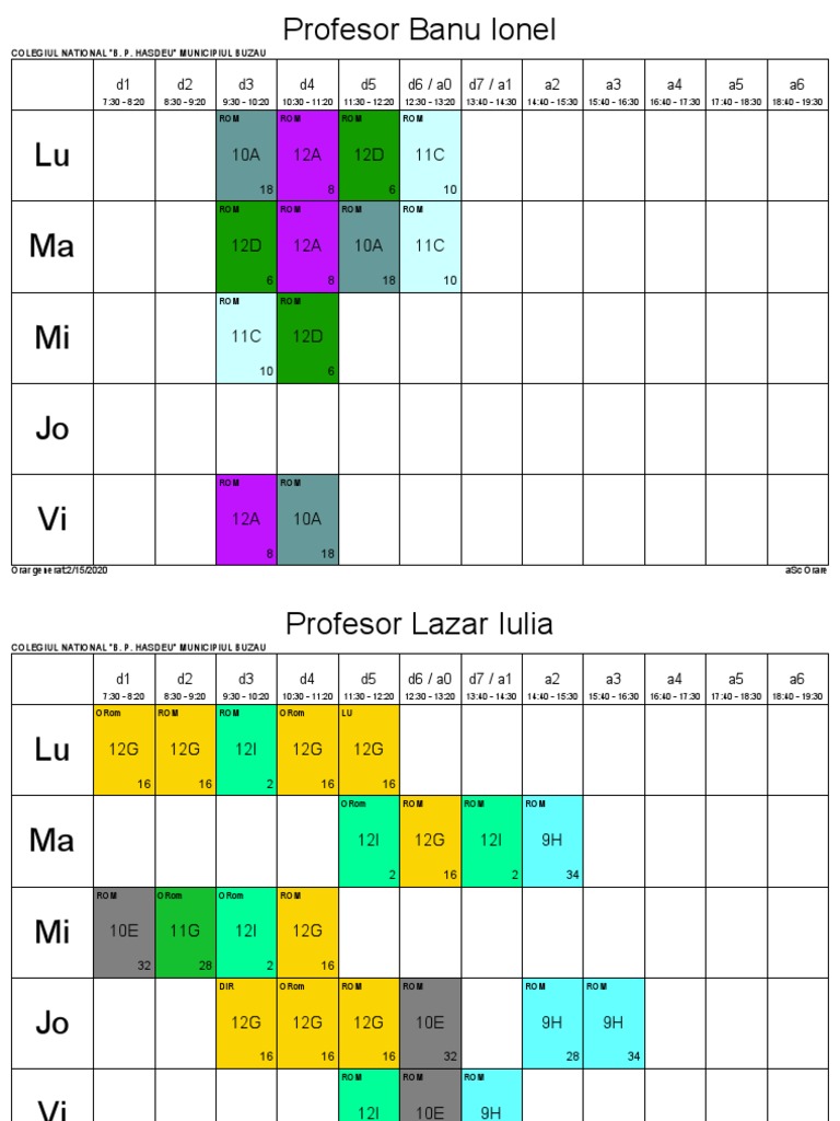 Orar Profesori PDF | PDF | Competiciones de ajedrez | Campeonato ...