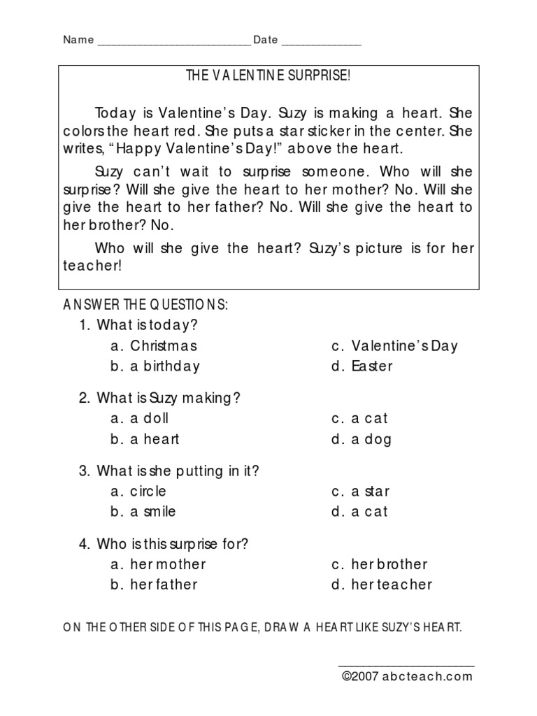 Microsoft Word - RC - Prekprimary - Valentinessurprise | PDF