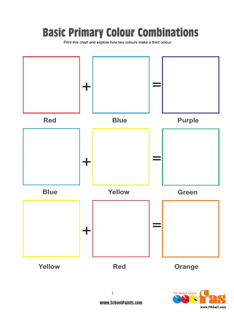 Basic Primary Colour Combinations: Red Blue Purple | PDF