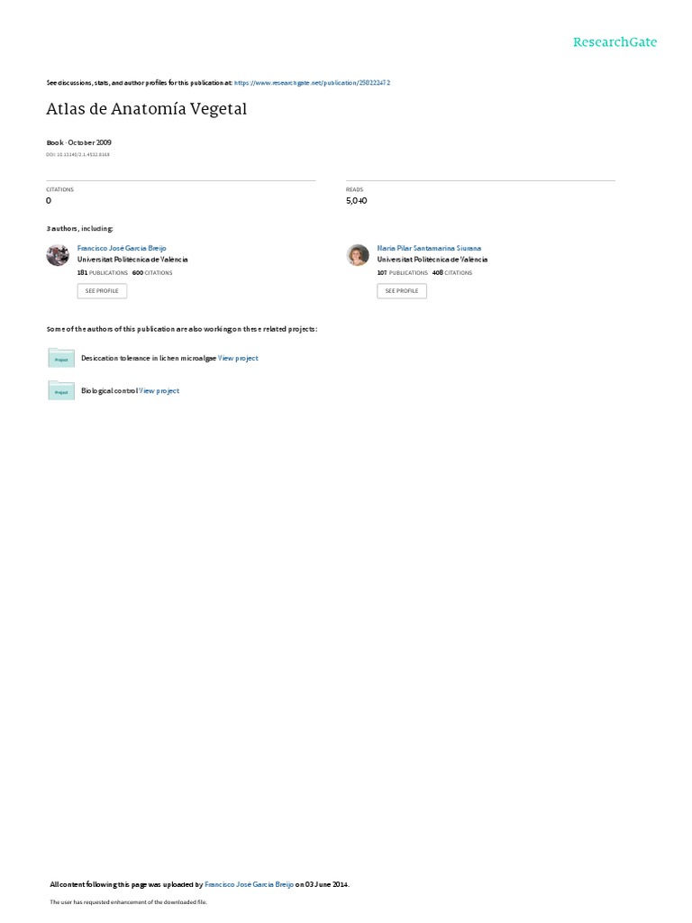 Atlas de Anatomia Vegetal | PDF | Botánica | Organismos