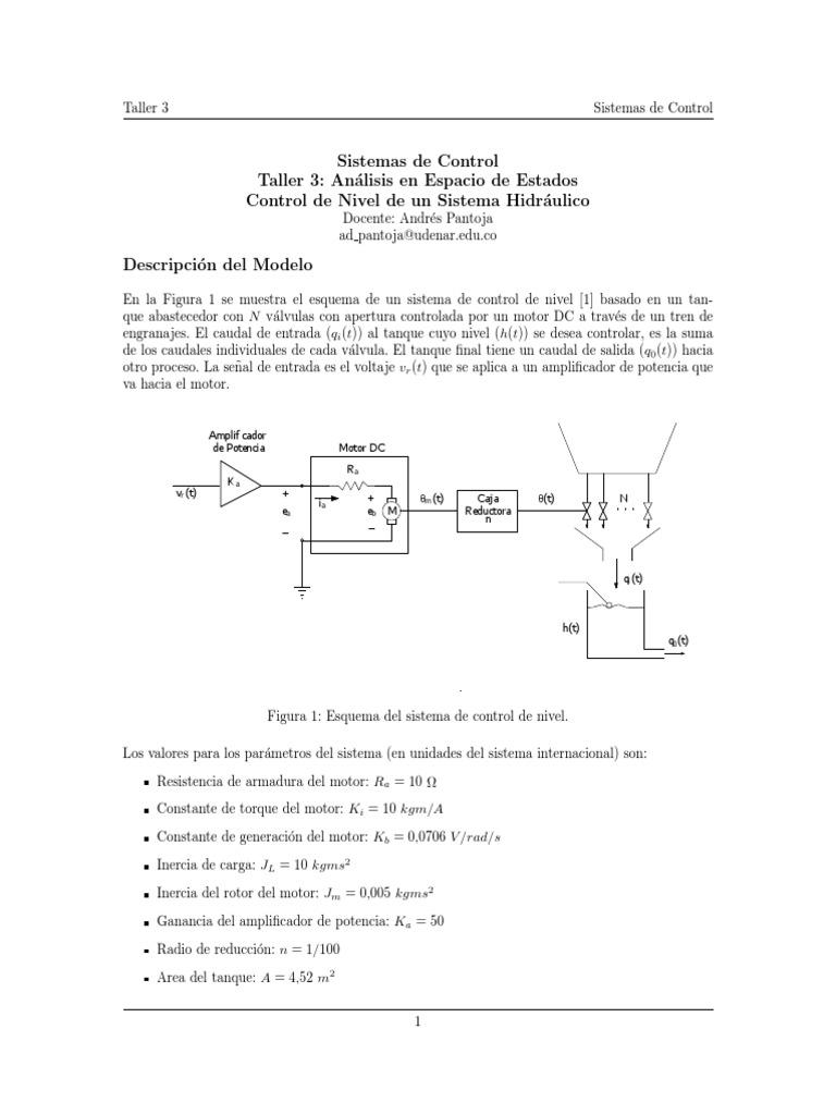 Taller 3 | PDF | Sistema de control | Ingenieria Eléctrica